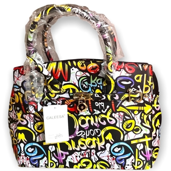 Bags | Get Wild Multicolor Graffiti Handbag | Poshmark